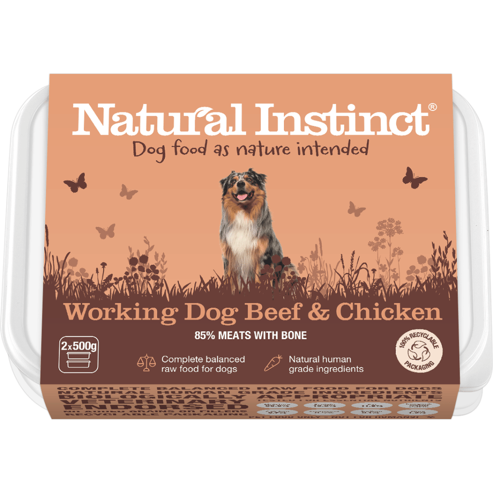 Beef & Chicken Raw Working Dog Food | Natural Instinct